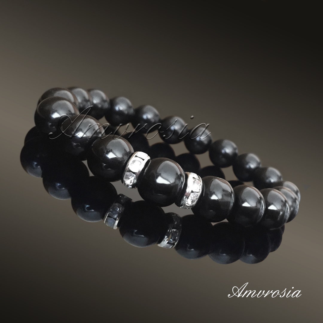 Onyx Bracelet - Genuine Black Onyx Bracelet - Crystal Bracelet ...