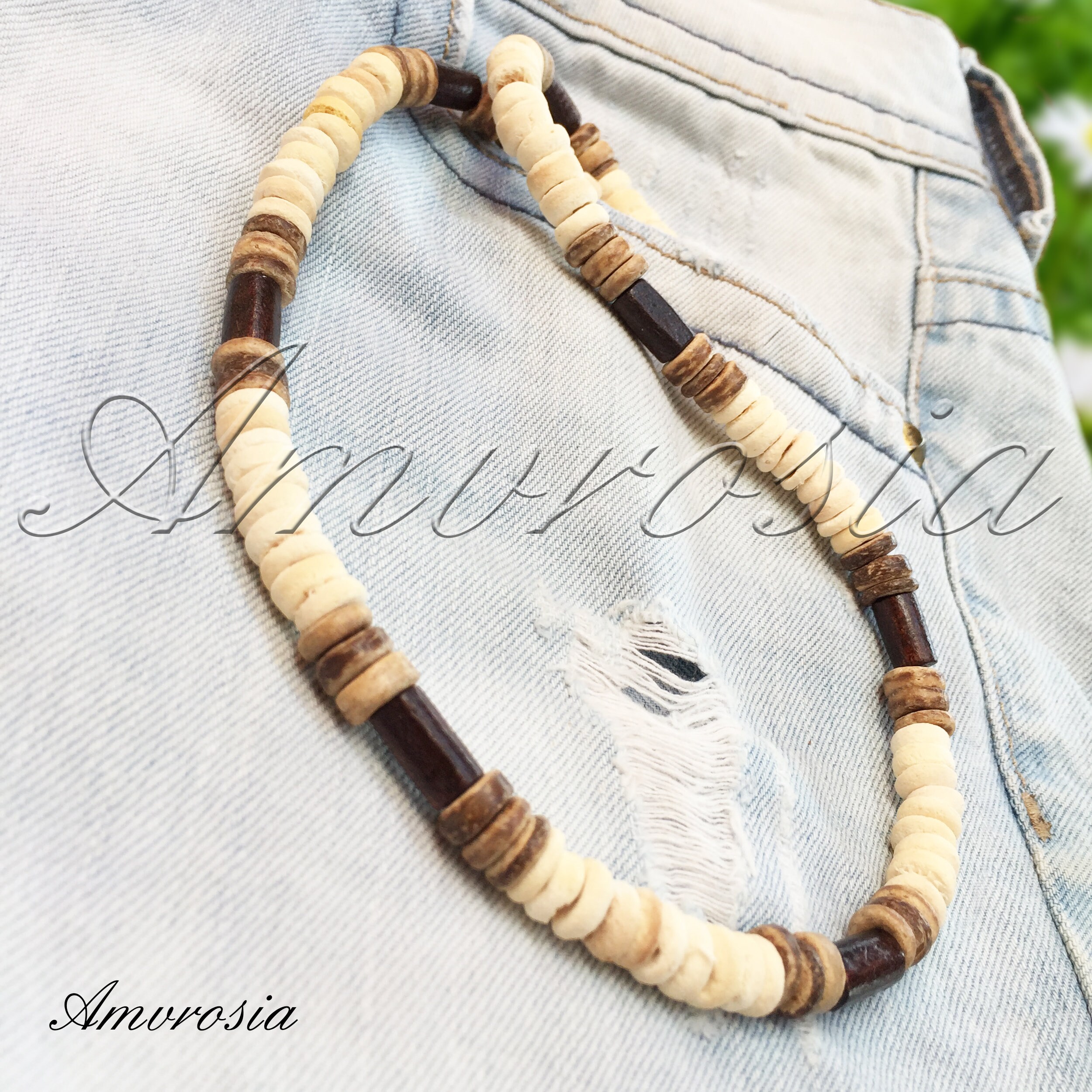 Collar estilo surfero - Collar para hombre - Collar de coco - Boho ...