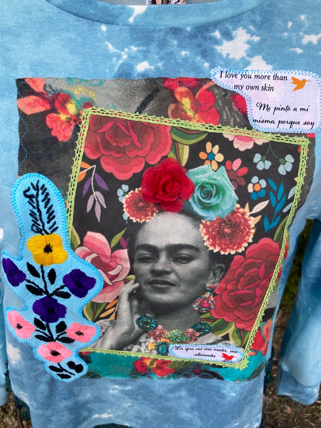 Frida Graphic Applique Mexican Sweatshirt - Etsy