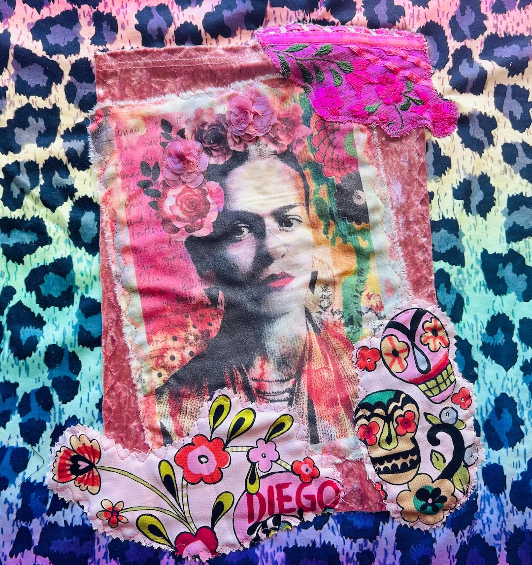 Frida Graphic Collage Leopard Print Top - Etsy