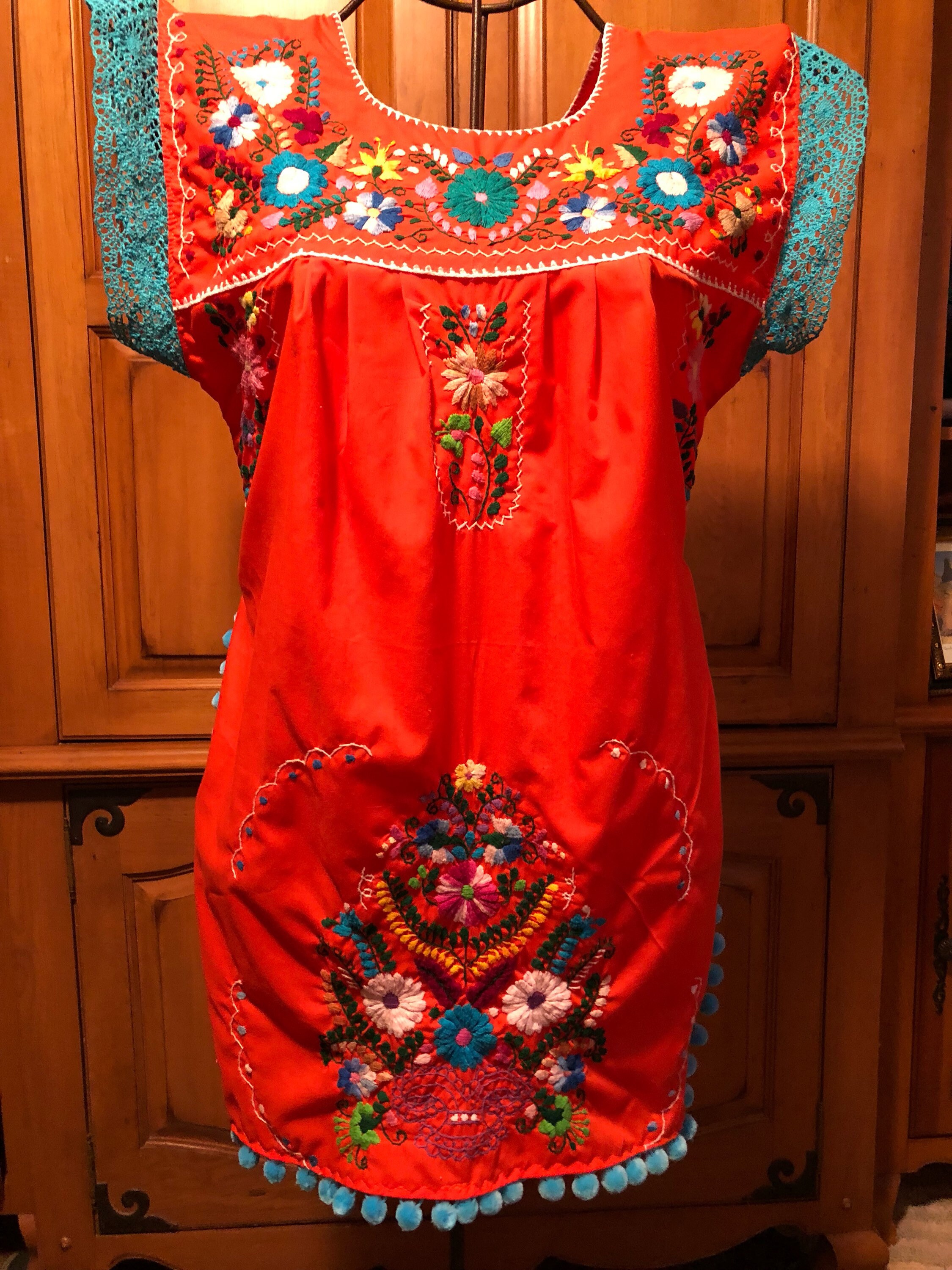 Custom Puebla Tunic Mexican Dress Embroidery Ladies Womens - Etsy