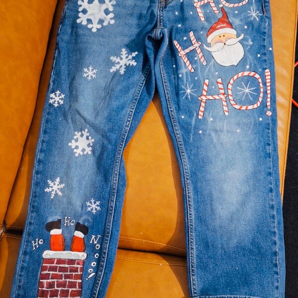 Christmas Jeans - Etsy