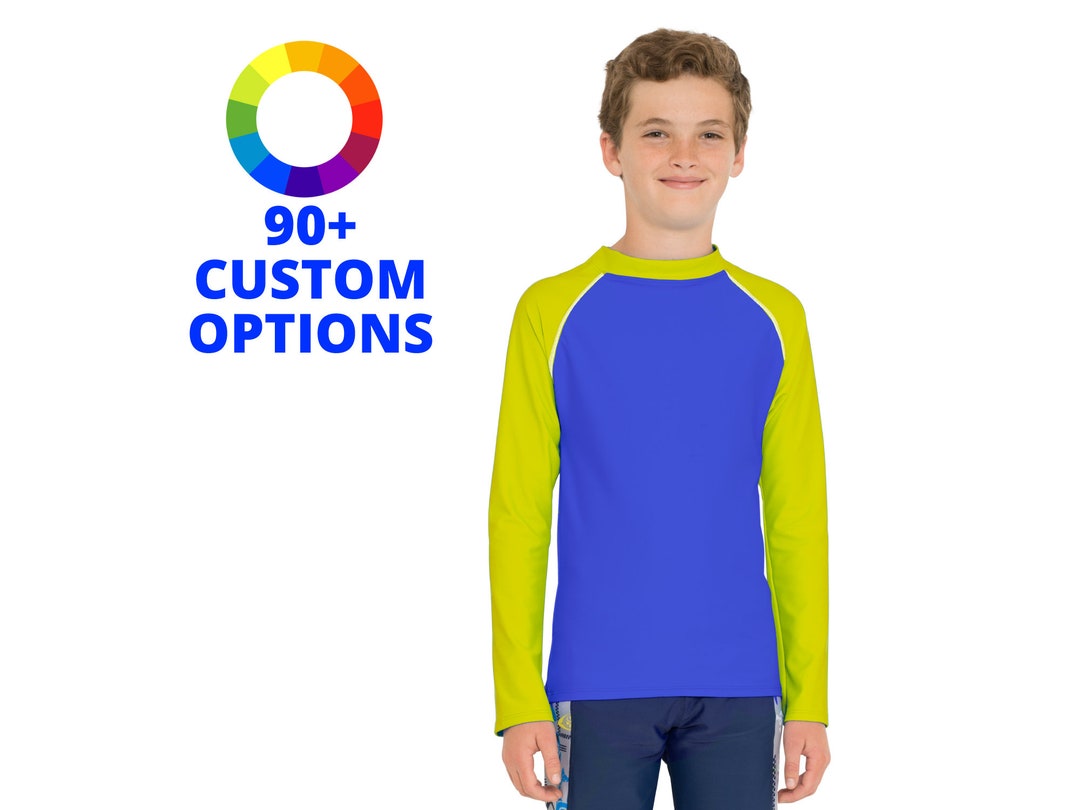 Boys Rash Guard | Custom Pick Your Colors | Long Sleeve Swim Shirt ...