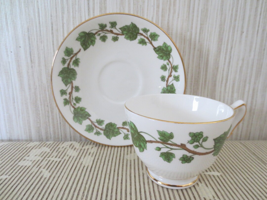 Vintage Royal Victoria Bone China Ivy Pattern Cup and Saucer England - Etsy