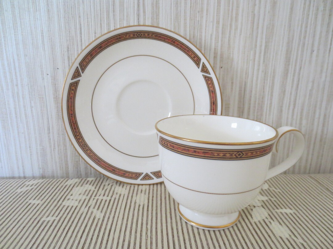 Vintage Noritake Diamond Trace Cup and Saucer - Etsy