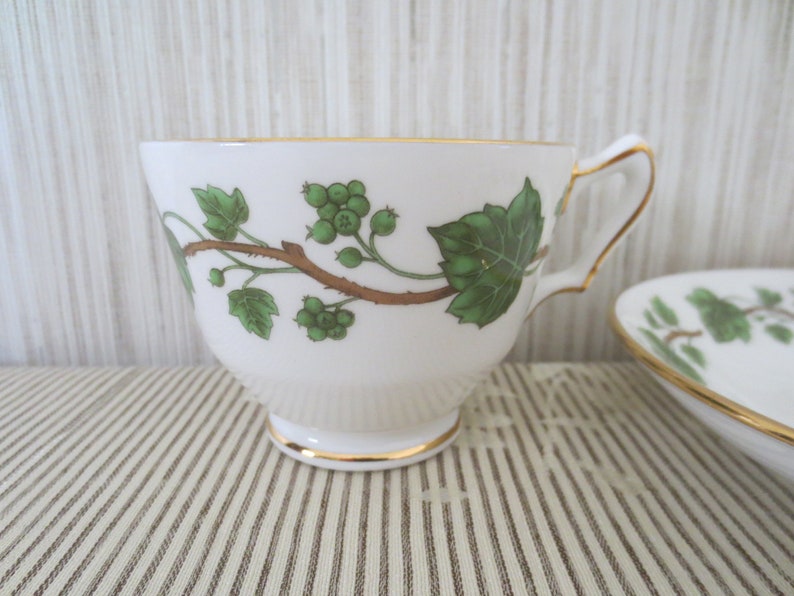 Vintage Royal Victoria Bone China Ivy Pattern Cup and Saucer England - Etsy