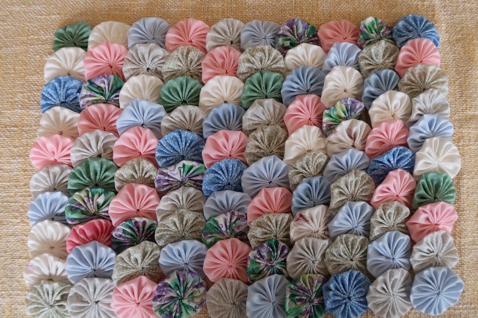100 Handcrafted Pastel Yo Yo Pinwheels Lot 126 for Quilting Crafting - Etsy