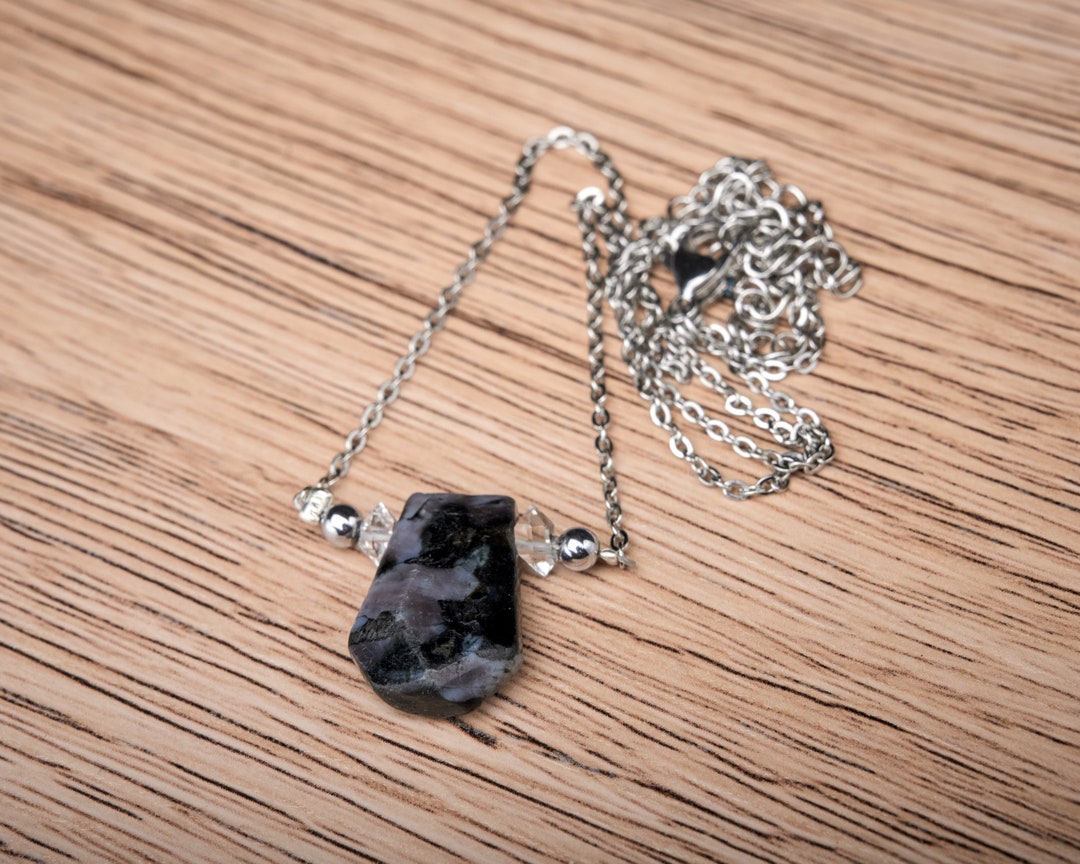 Genuine Mystic Merlinite Raw NY Herkimer Diamond Pendant. Mystic ...