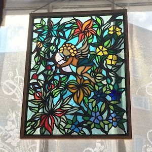 Beautiful Cupid/angel Stained Glass Panel/sun Catcher - Etsy UK