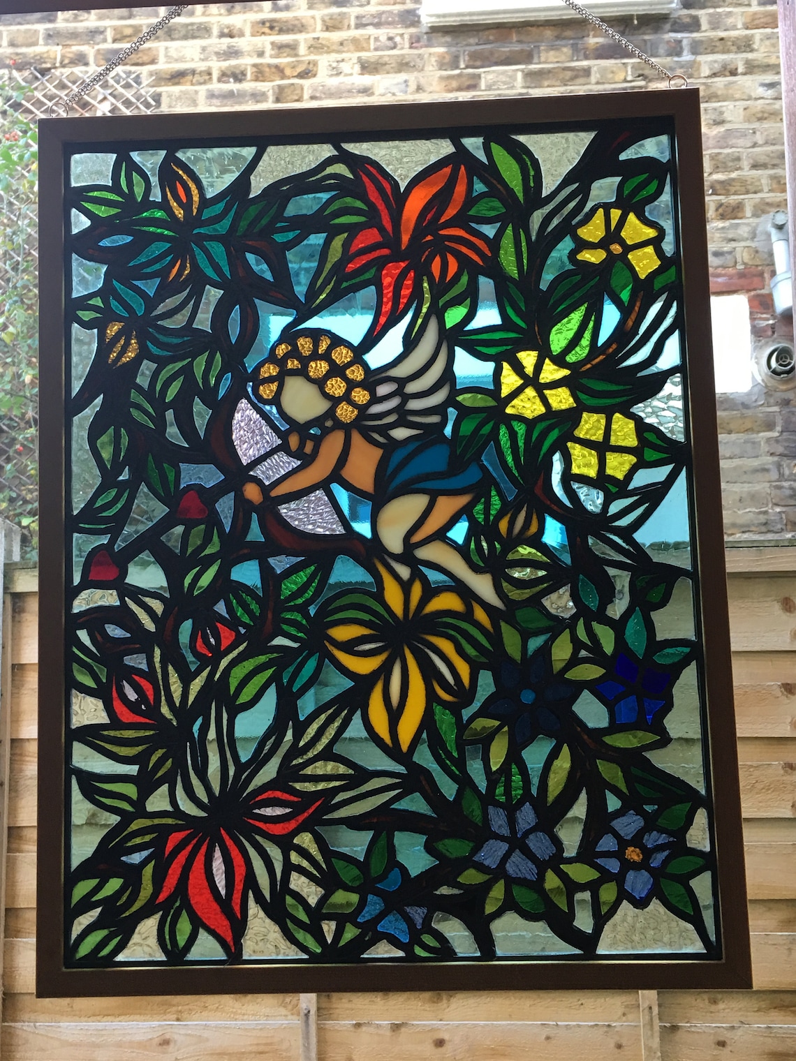 Beautiful Cupid/angel Stained Glass Panel/sun Catcher - Etsy UK