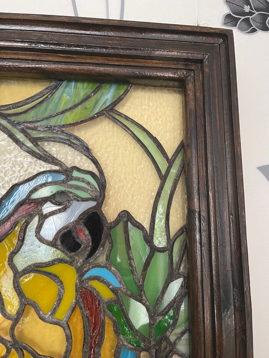 Epic Parrots and Flowers Stained Glass Panel With LED Strip - Etsy