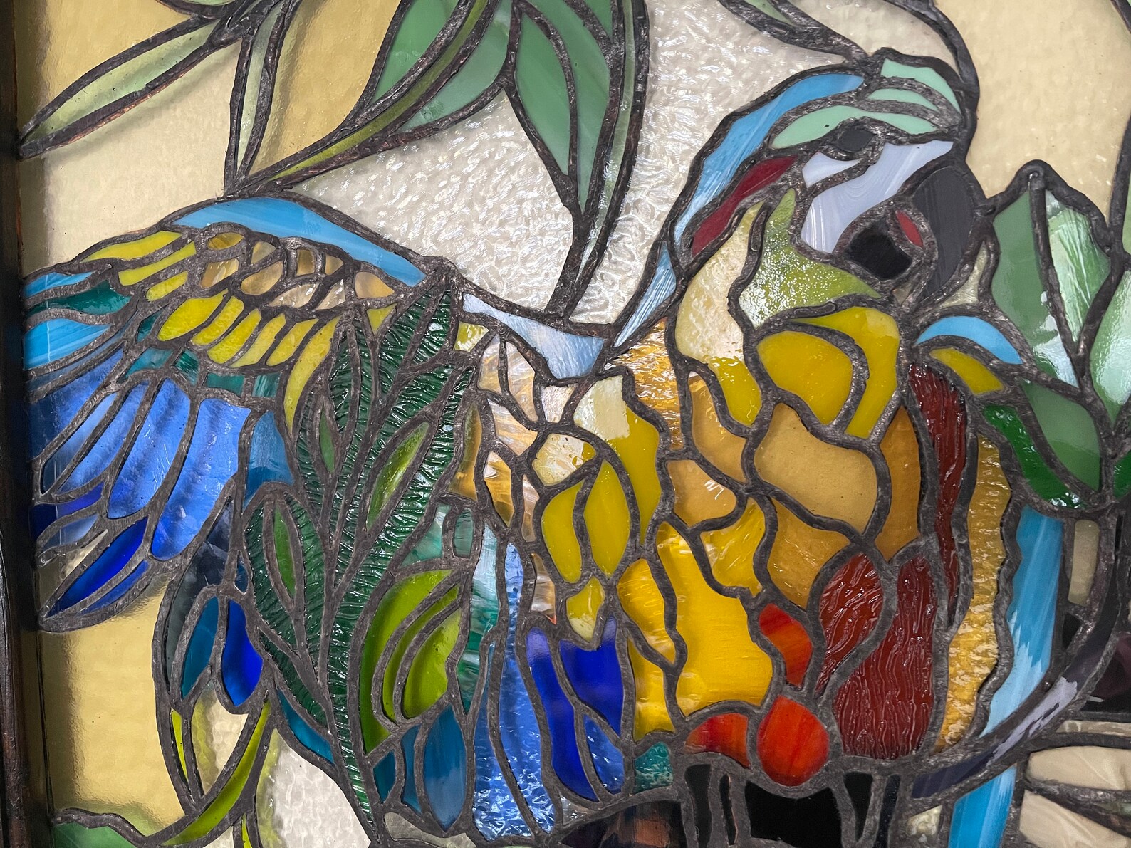 Epic Parrots and Flowers Stained Glass Panel With LED Strip - Etsy