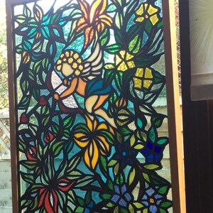 Beautiful Cupid/angel Stained Glass Panel/sun Catcher - Etsy UK