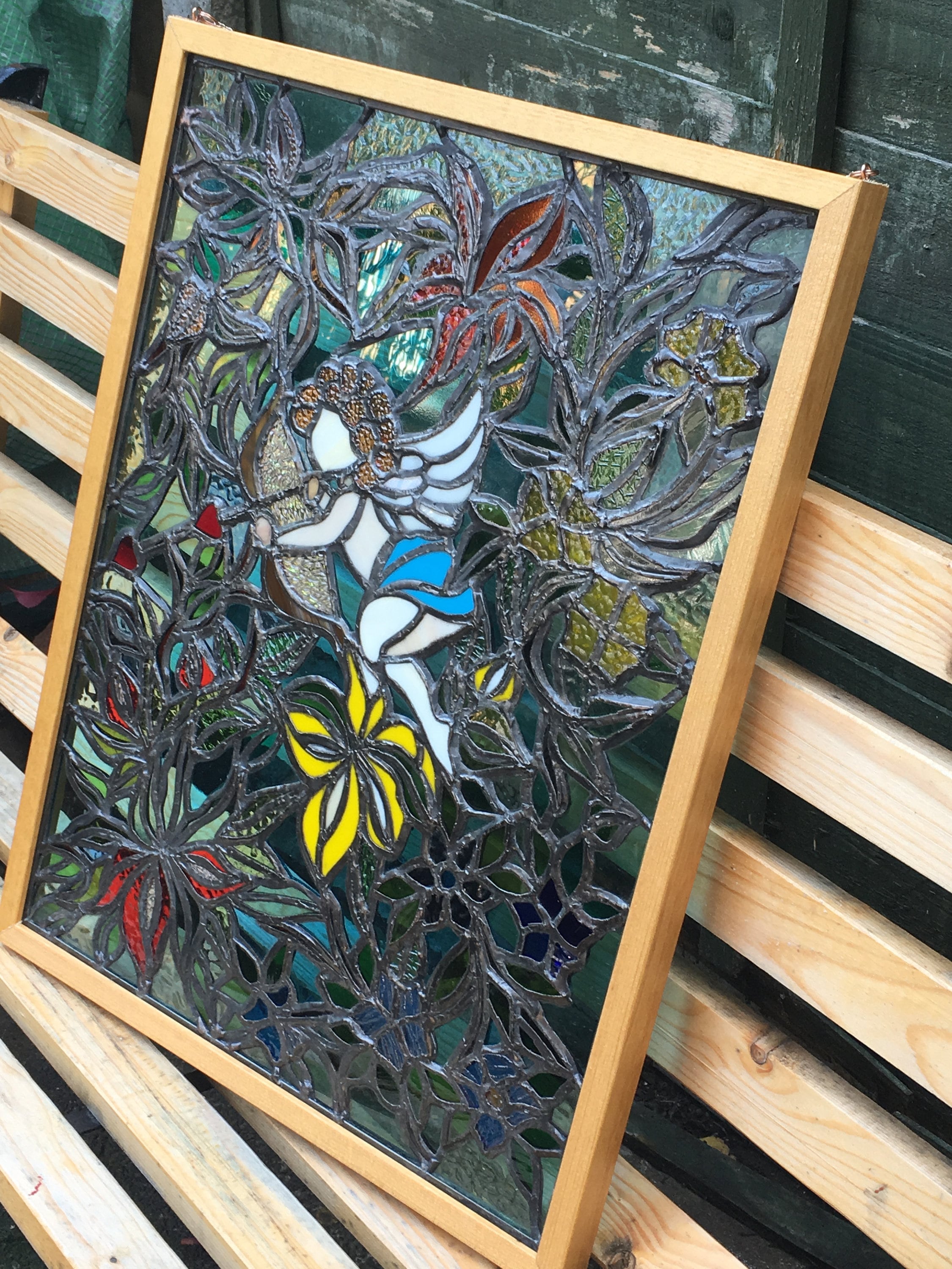 Beautiful Cupid/angel Stained Glass Panel/sun Catcher - Etsy UK