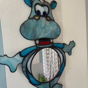 Cute Hippo Stained Glass Sun Catcher Mirror - Etsy