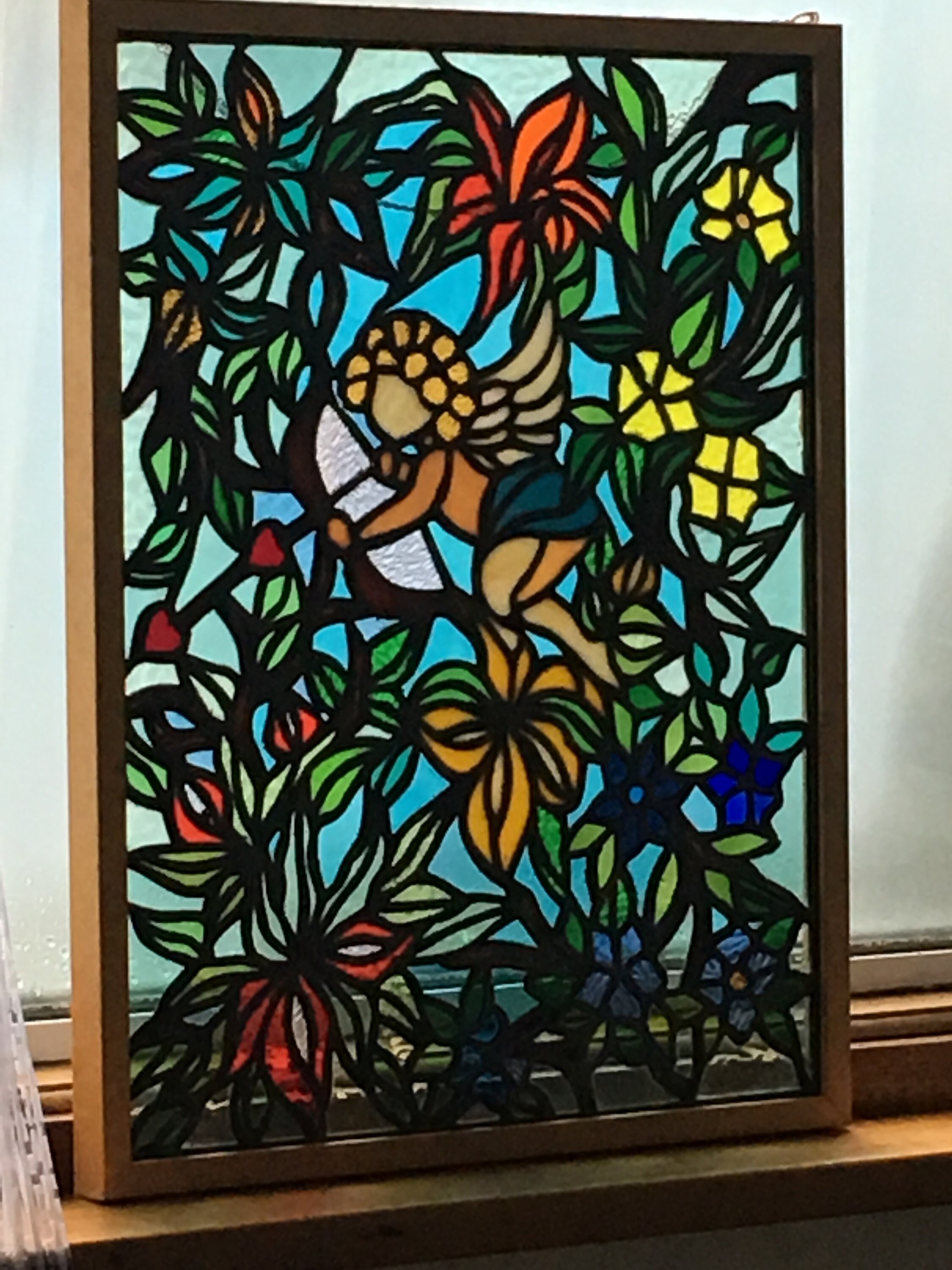 Beautiful Cupid/angel Stained Glass Panel/sun Catcher - Etsy UK