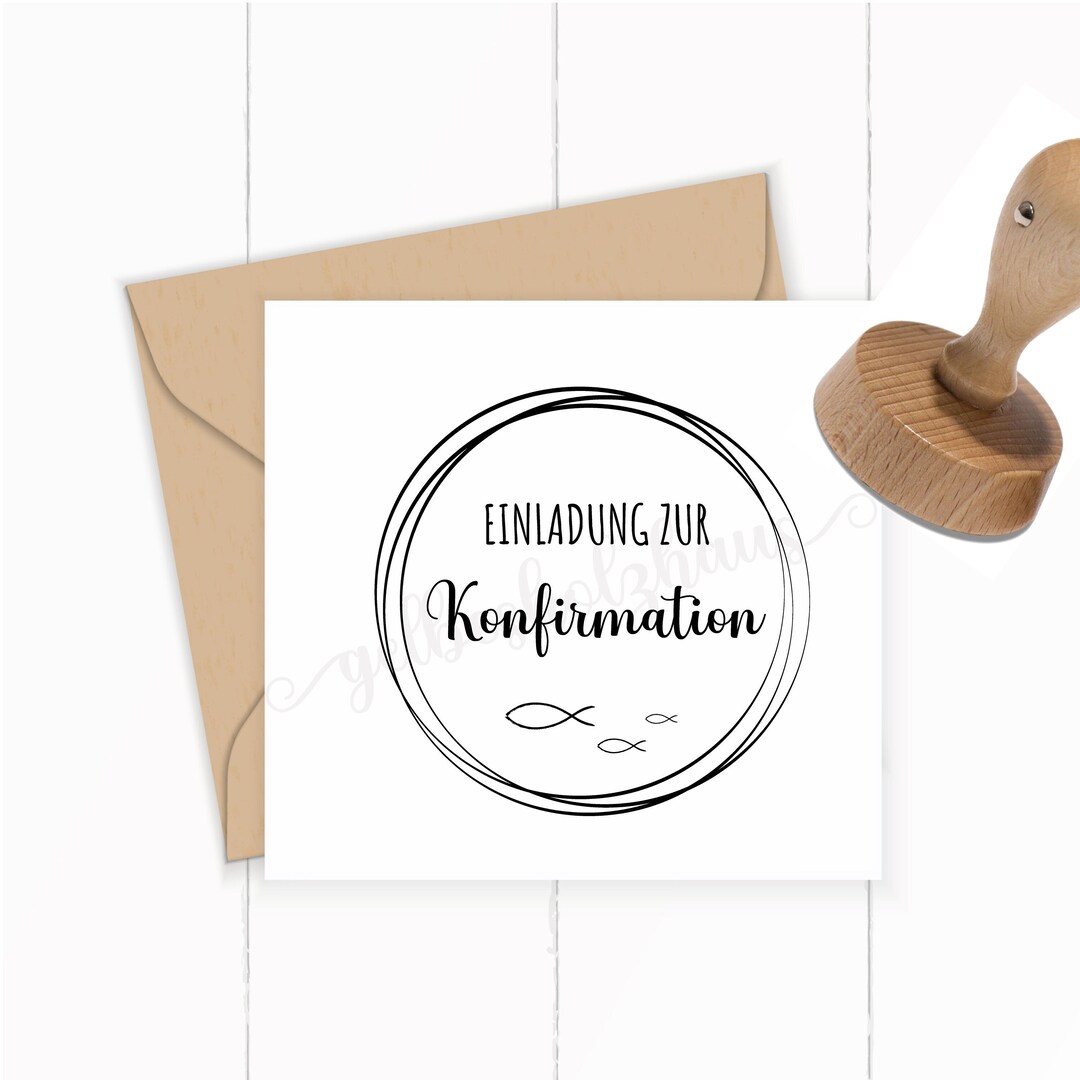 STAMP "invitation to Confirmation" as Self-inking / Wooden Stamp ...