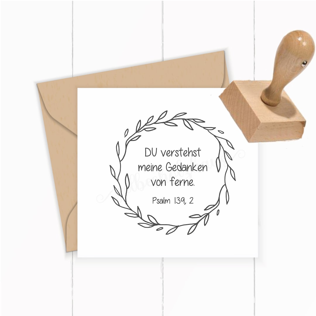 Bible Verse STAMP Leaf Wreath "psalm 139, 2 - YOU Understand My ...