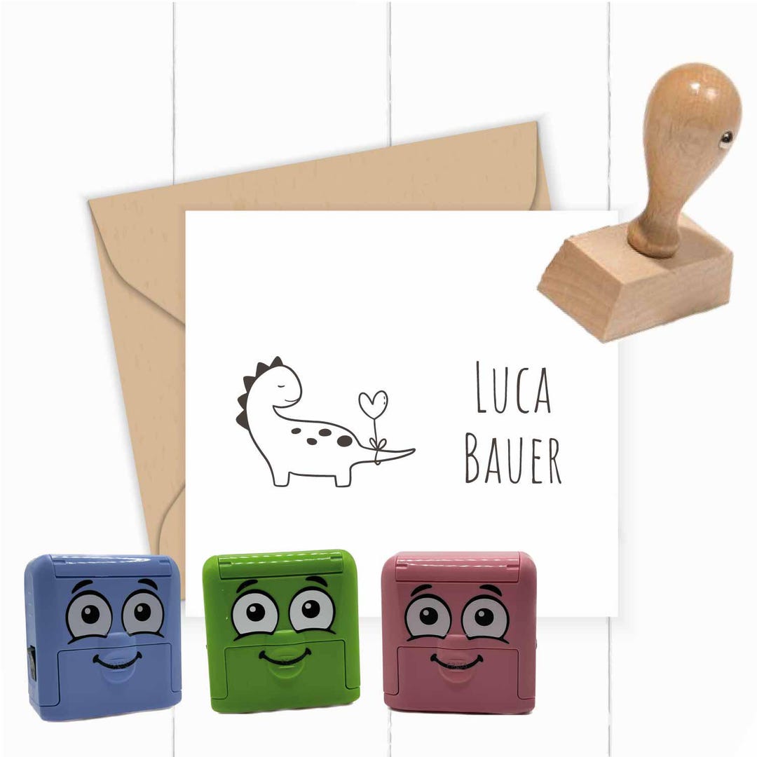 Personalized Textile Stamp With Your Name and Dinosaur | Ideal for ...