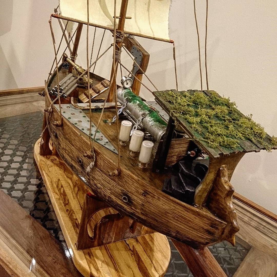 Steampunk Industrial Rustic Ship Vintage Hardwood Ornament - Etsy