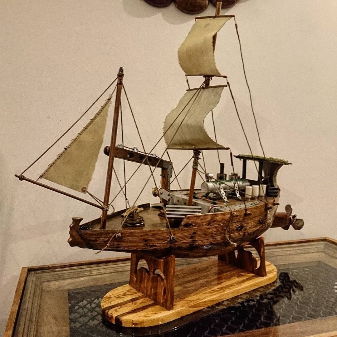 Steampunk Industrial Rustic Ship Vintage Hardwood Ornament - Etsy