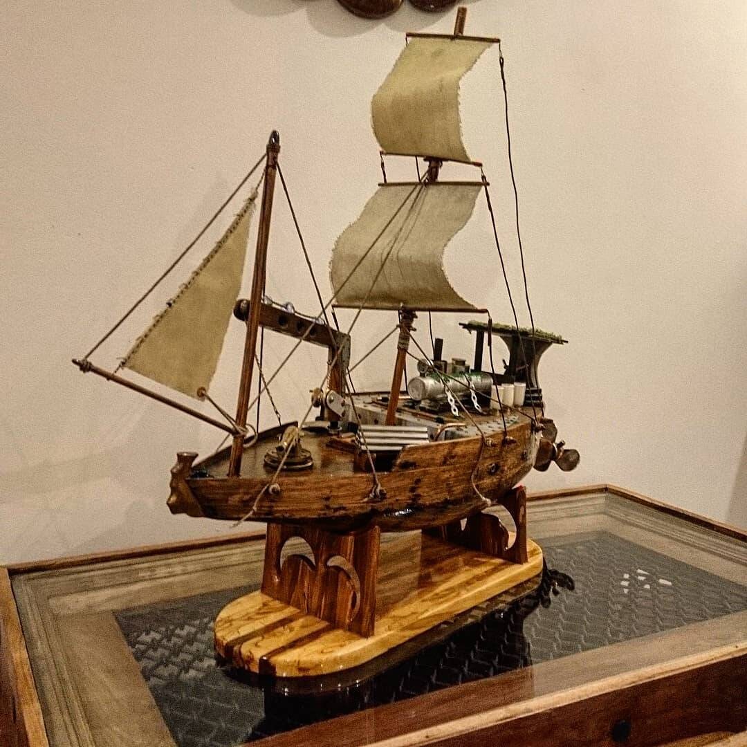 Steampunk Industrial Rustic Ship Vintage Hardwood Ornament - Etsy