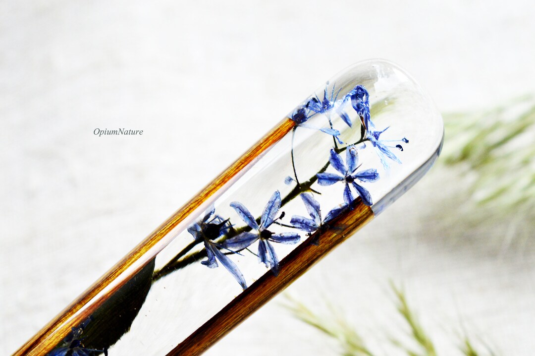Accessories for Long Hair Blue Snowdrop Hair Stick Resin Hair Stick ...