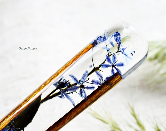 Accessories for Long Hair Blue Snowdrop Hair Stick Resin Hair Stick ...
