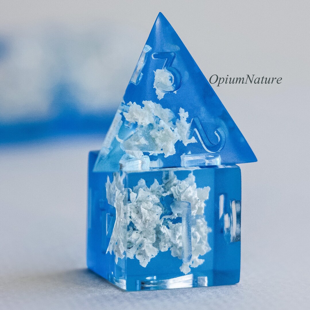 Blue Sky Cloud Dice Set: Resin Polyhedral RPG Dice - Etsy