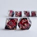 Real Red Rose and Gold Leaf Dice Set Critical Role Resin Polyhedral ...