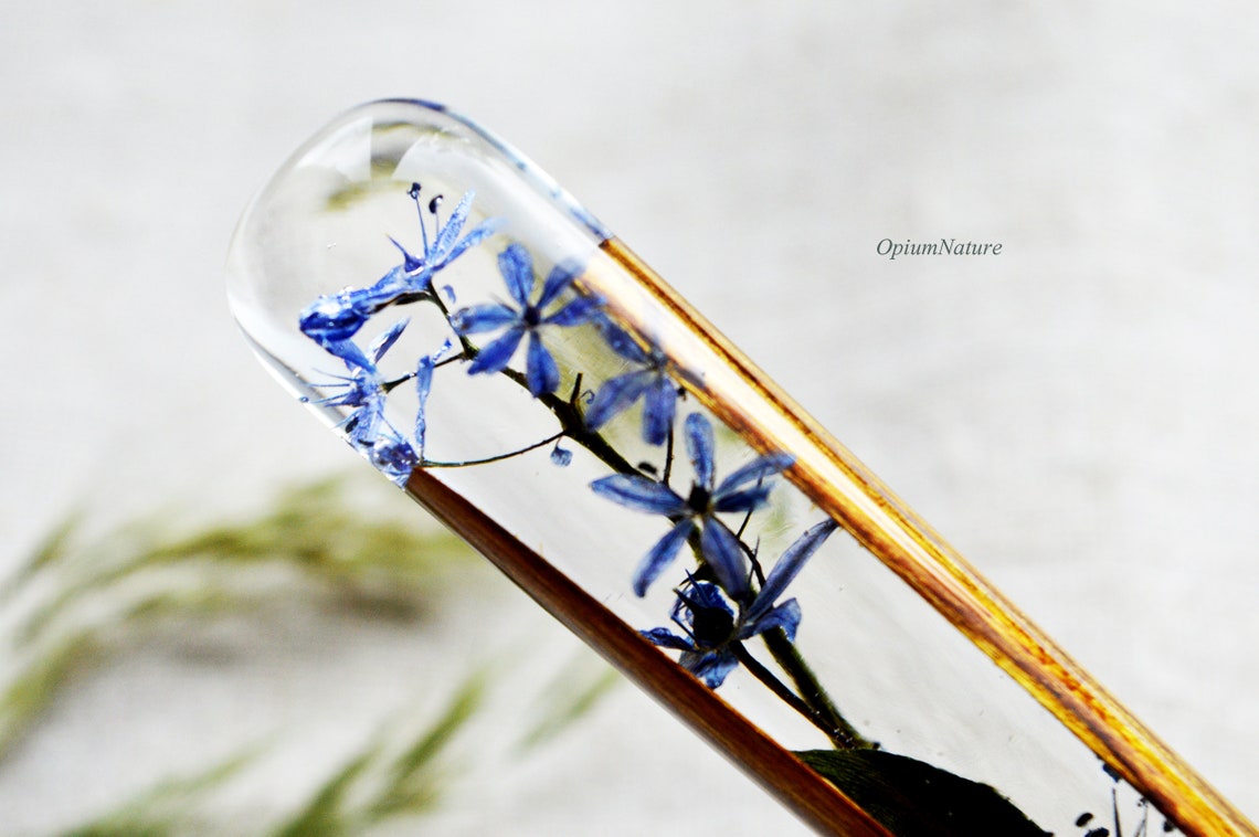 Accessories for Long Hair Blue Snowdrop Hair Stick Resin Hair - Etsy