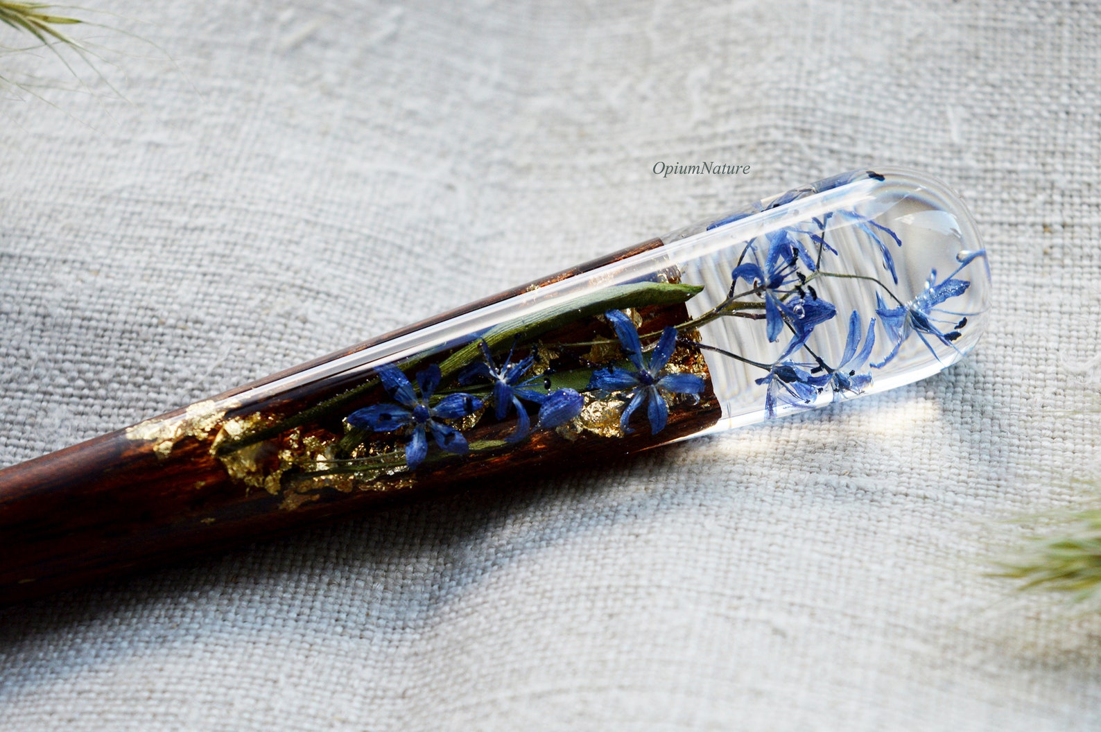 Accessories for Long Hair Blue Snowdrop and Gold Leaf Hair - Etsy