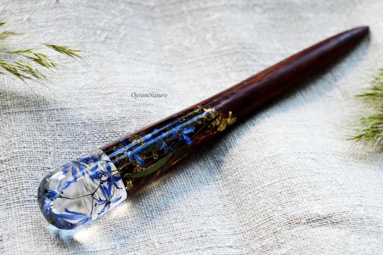 Accessories for Long Hair Blue Snowdrop and Gold Leaf Hair - Etsy