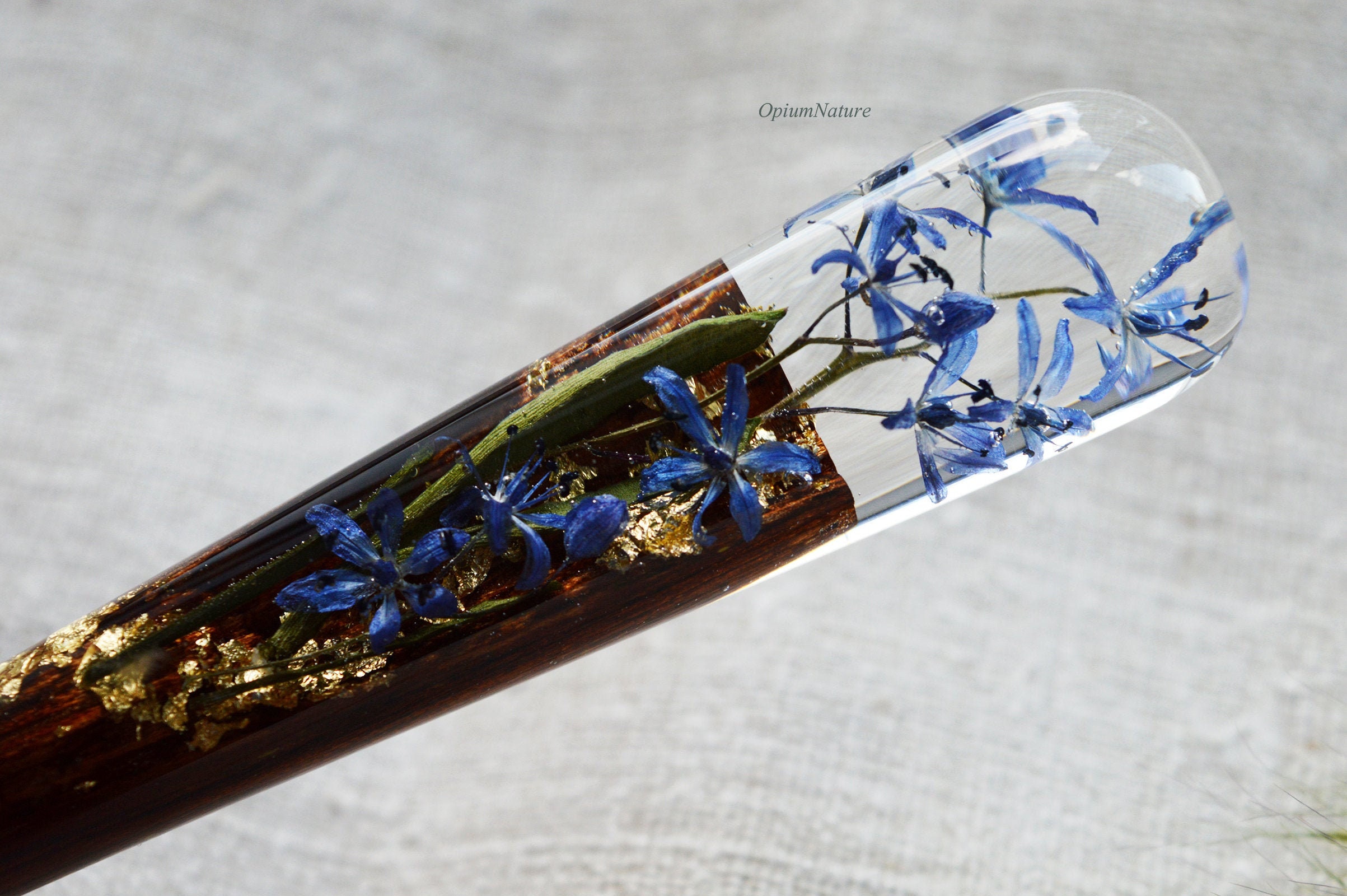 Accessories for Long Hair Blue Snowdrop and Gold Leaf Hair - Etsy