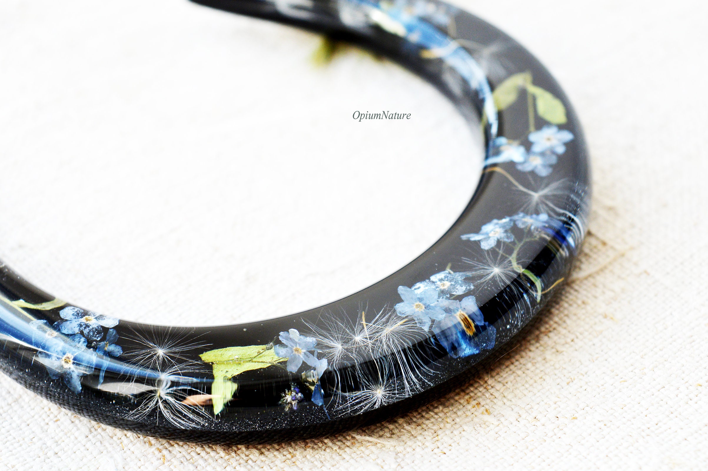 Real Dandelion Seeds and Forget Me Not Moon Hair Stick - Etsy