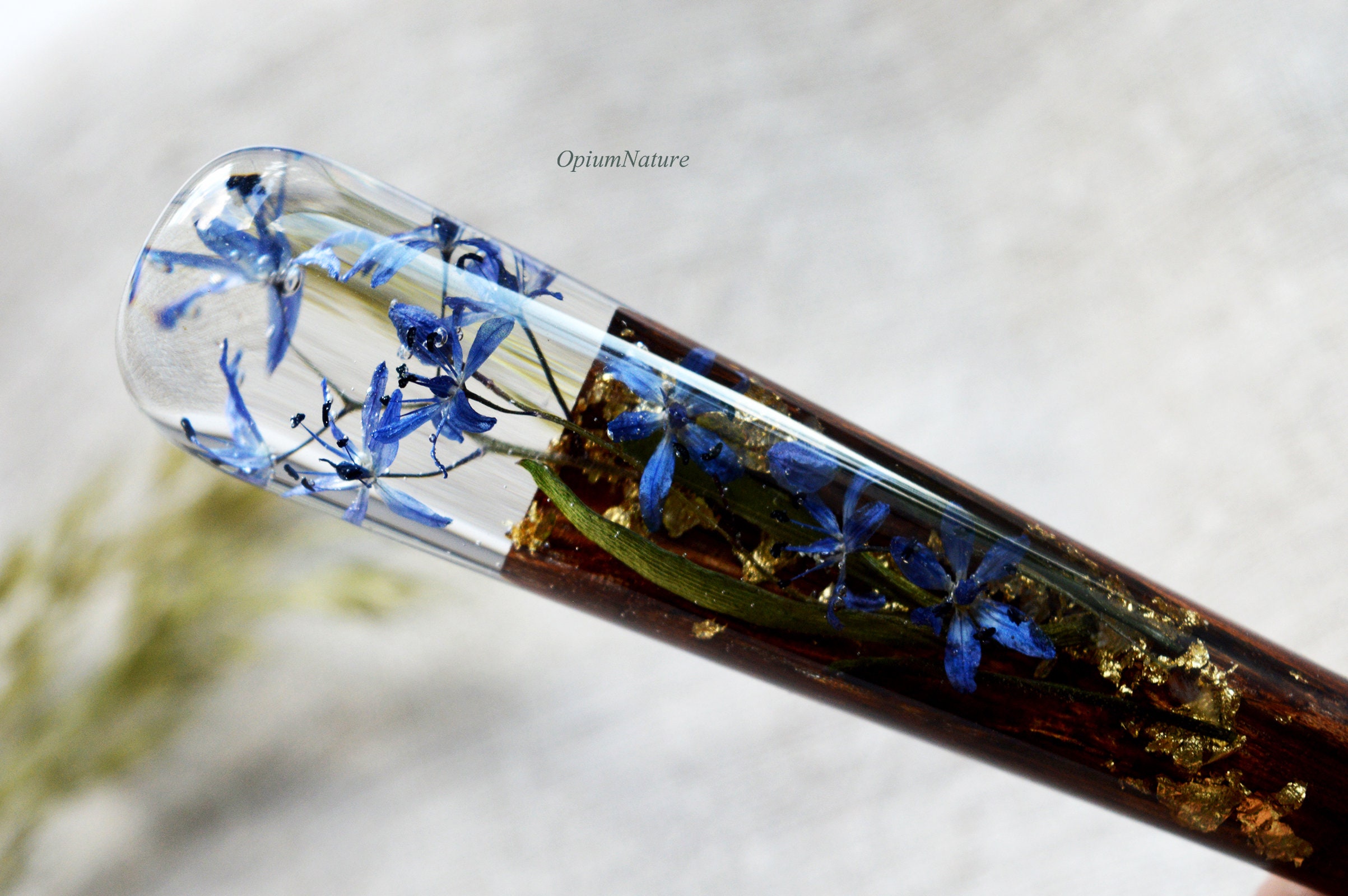 Accessories for Long Hair Blue Snowdrop and Gold Leaf Hair - Etsy