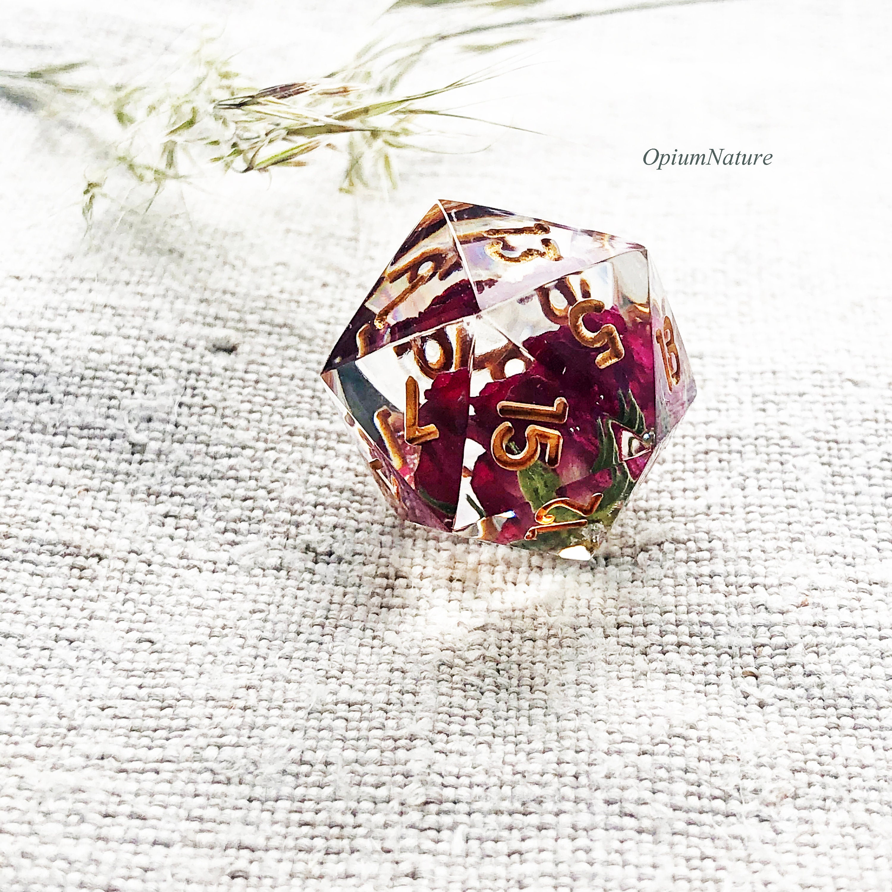 Real Red Rose D20 Single Handmade Dice With Red Rose Critical - Etsy