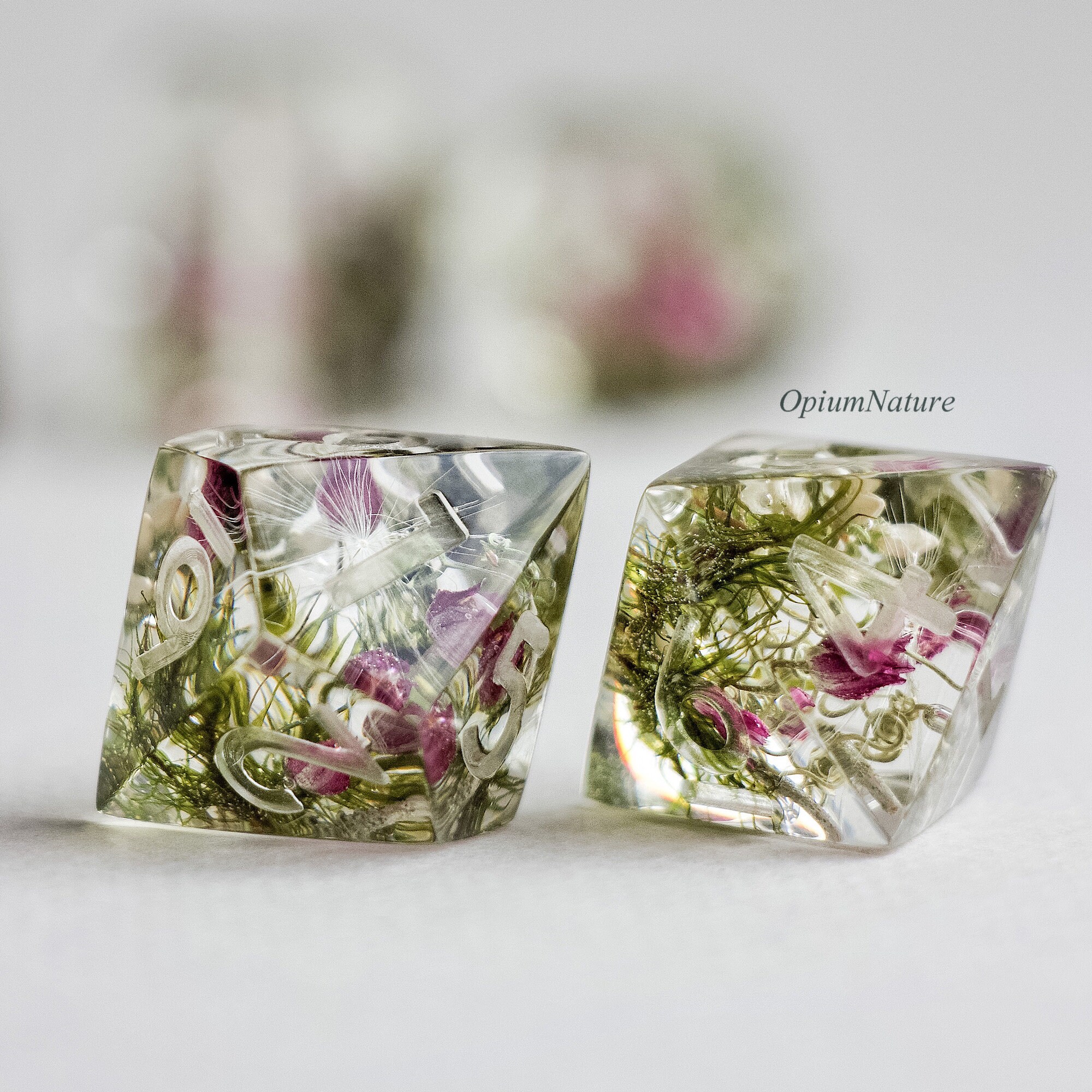 Real Spring Flower Dice Set: Handmade Resin Polyhedral RPG Dice - Etsy