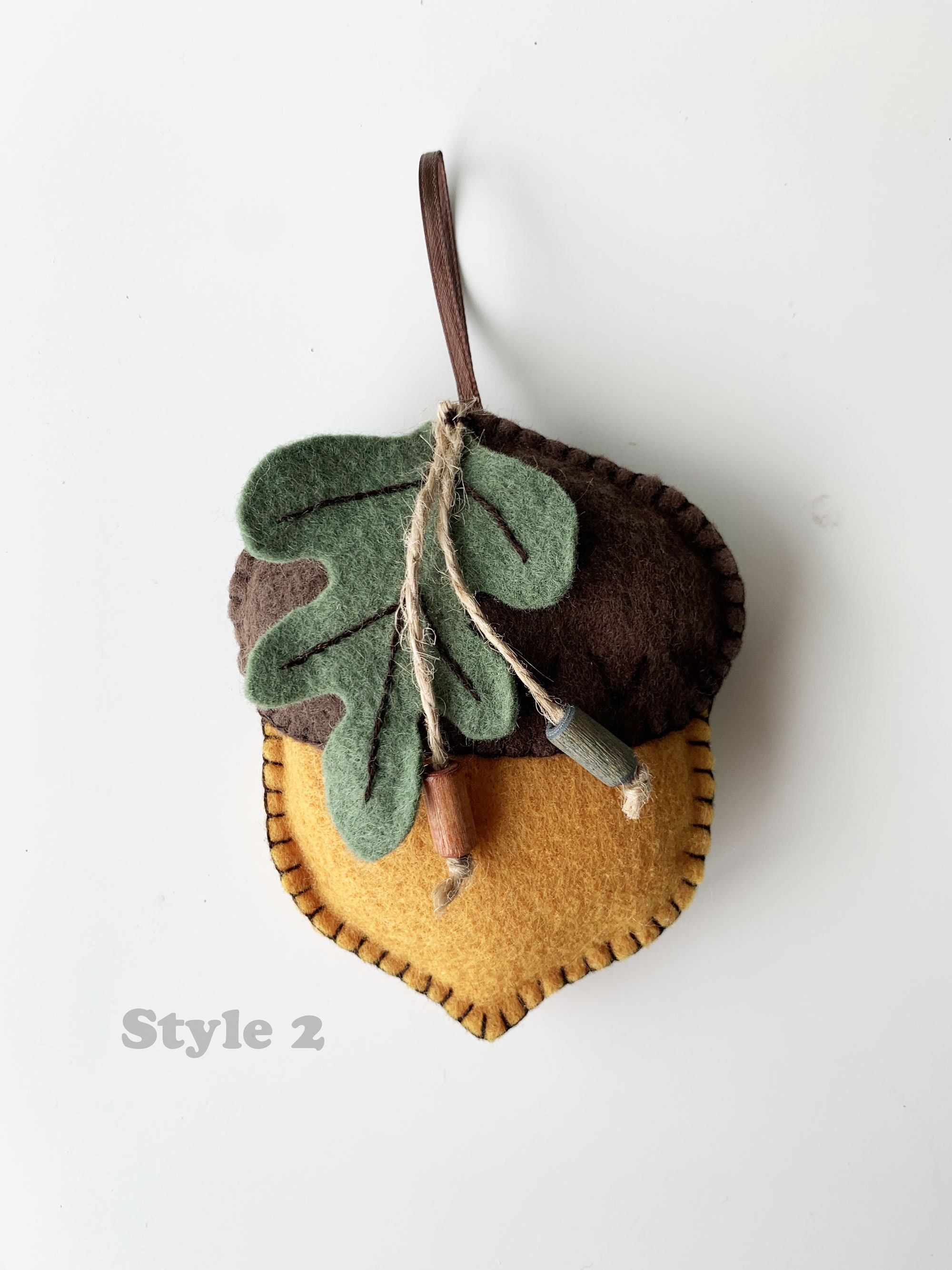 Elegant Fall Autumn Acorn Felt Ornament Handmade Christmas | Etsy