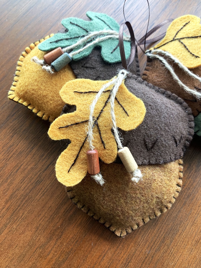 Elegant Fall Autumn Acorn Felt Ornament Handmade Christmas | Etsy