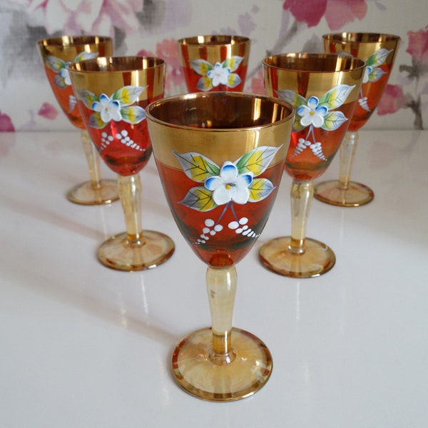 Czechoslovakian Crystal Wine Glasses - Etsy