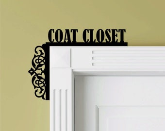 Coat Closet Door Topper Home Decor Signs Over the Door Sign | Etsy