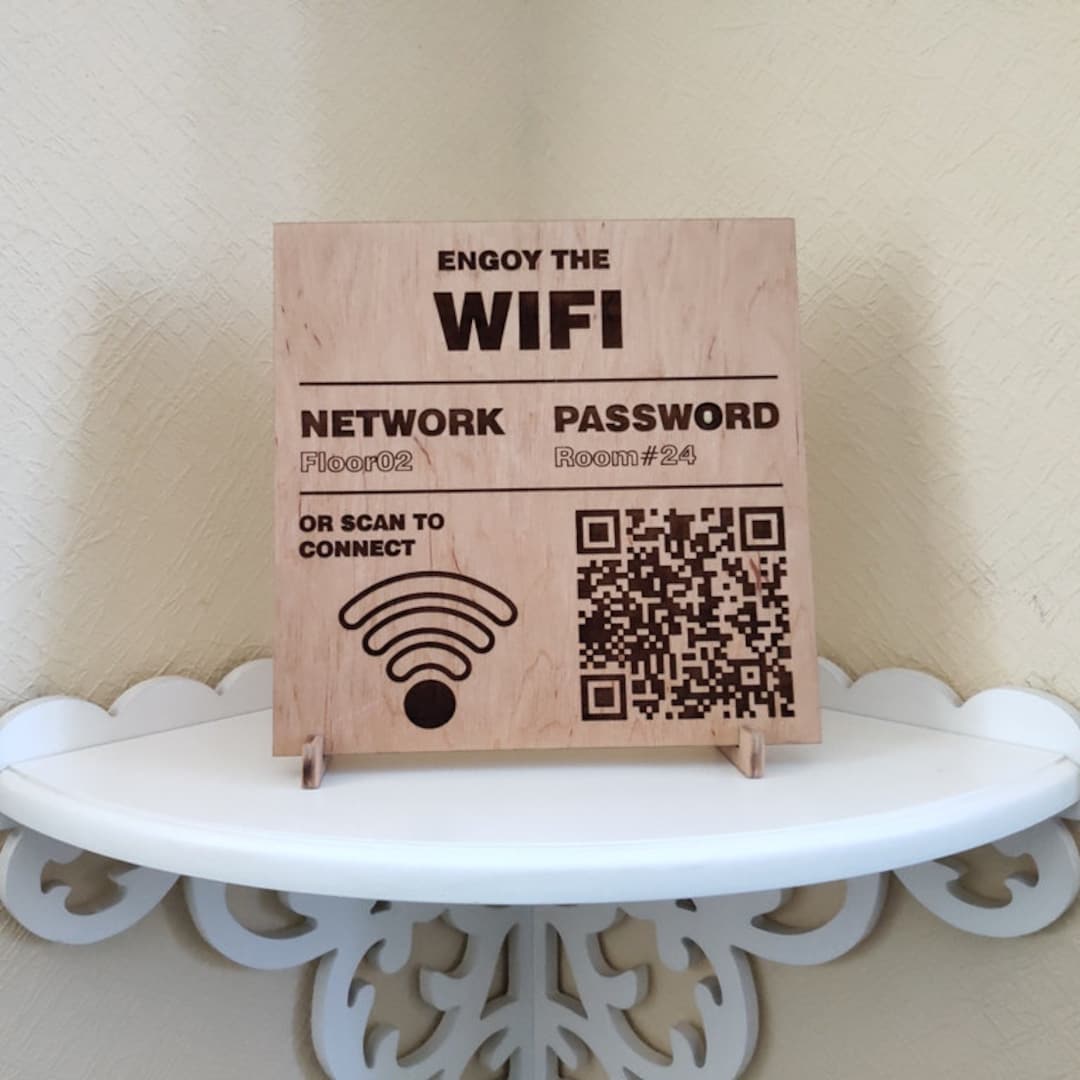 Wifi Sign, Wifi Network Sign, Wooden Sign, Public Sign, Wifi Password ...
