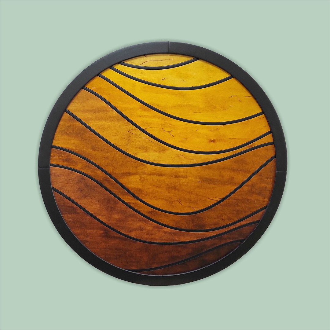Wood Wall Round Decor Wood Wall Art Wood Wall Hanging Geometric 6th ...