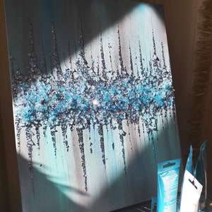 Glitter Glass Painting Glitter Painting Glitter Art Silver | Etsy