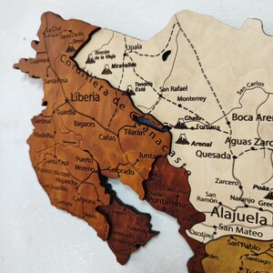 Wooden Costa Rica Travel Map, Custom Costa Rica Travel Map, Office Home ...