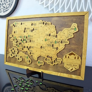 National Parks Travel Map, USA Travel Map, Gift From Family, Gift for ...