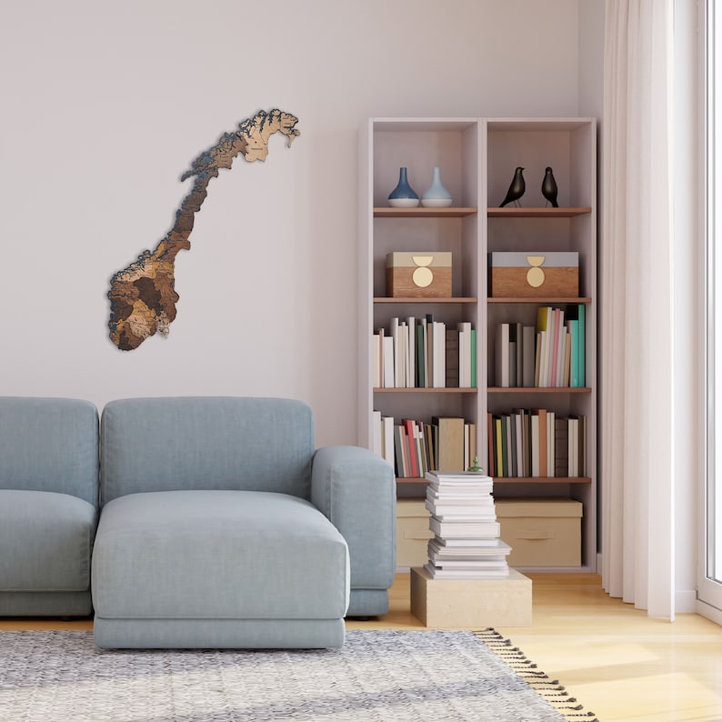 Norway Travel Map, Norway Wooden Map, Norway Wall Map, 3D Norway Wooden ...