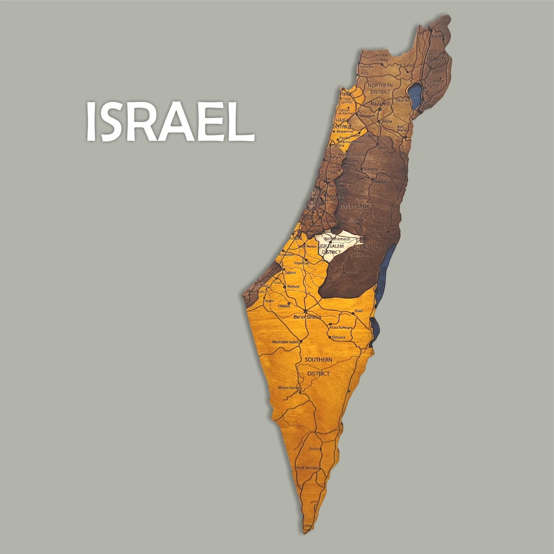 Wooden Israel Map, 3D Wooden Travel Map, Wooden Wall Decoration, Home ...