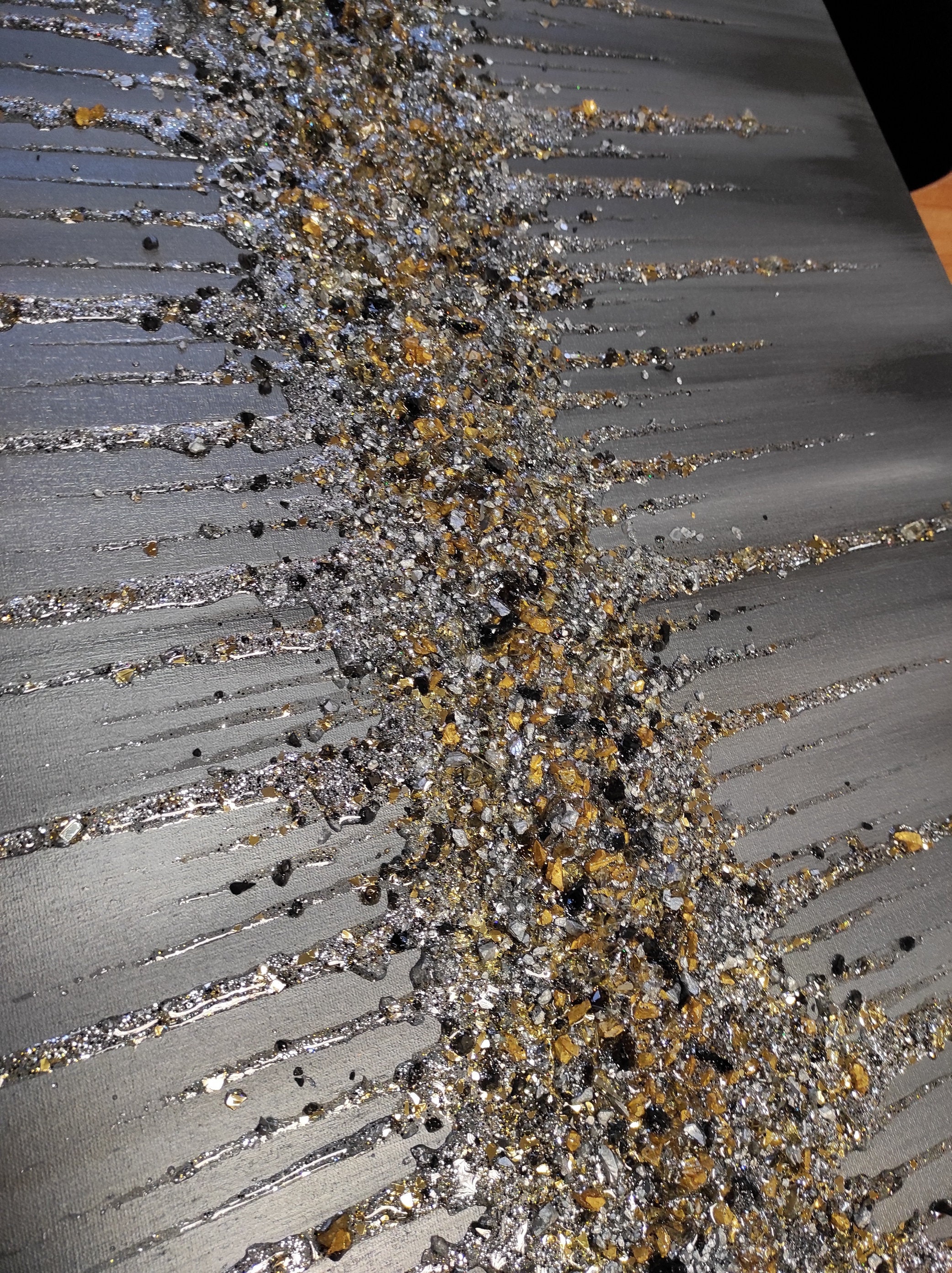 Glitter Glass Painting Glitter Painting Glitter Art Silver - Etsy